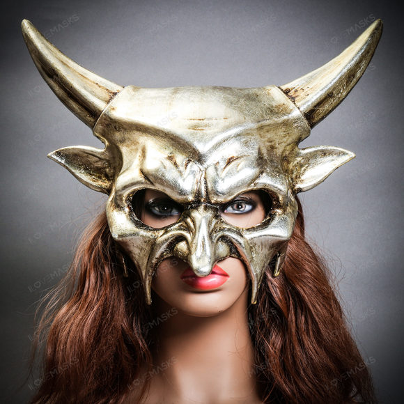 ILOVEMASKS | Accessories | Demon Sharp Horn Devil Masquerade Mask ...
